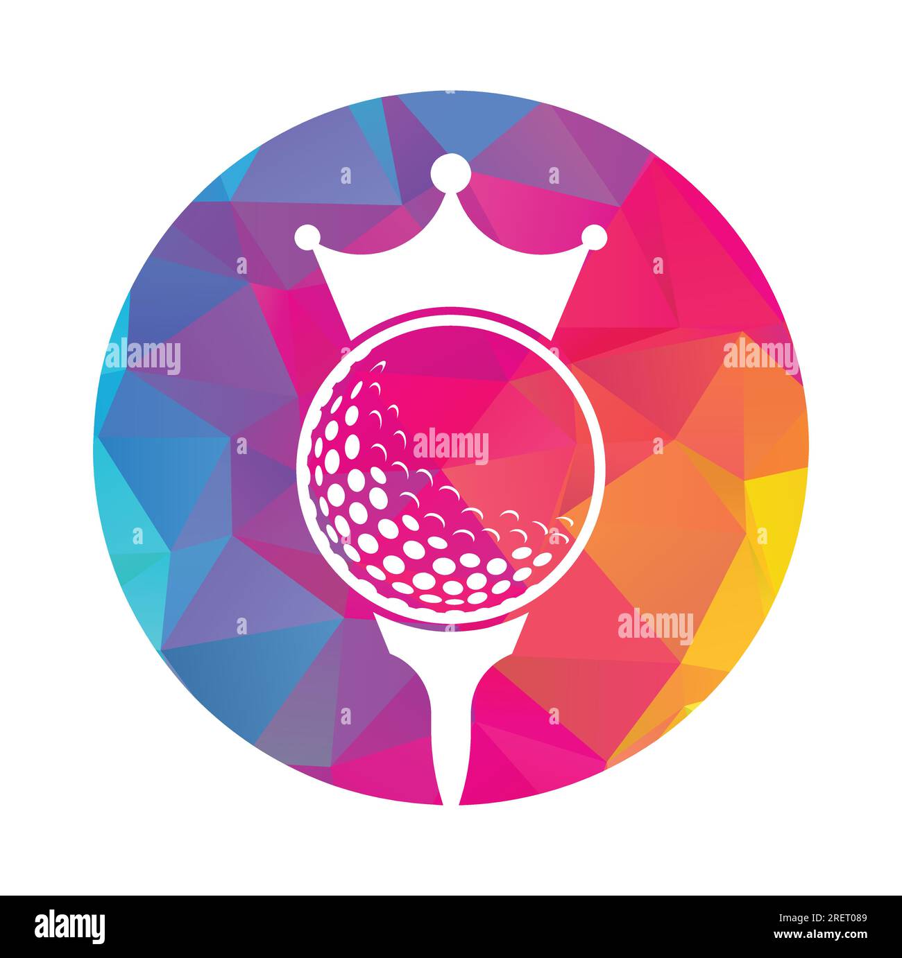 King golf vector logo design. Golf ball with crown vector icon Stock ...