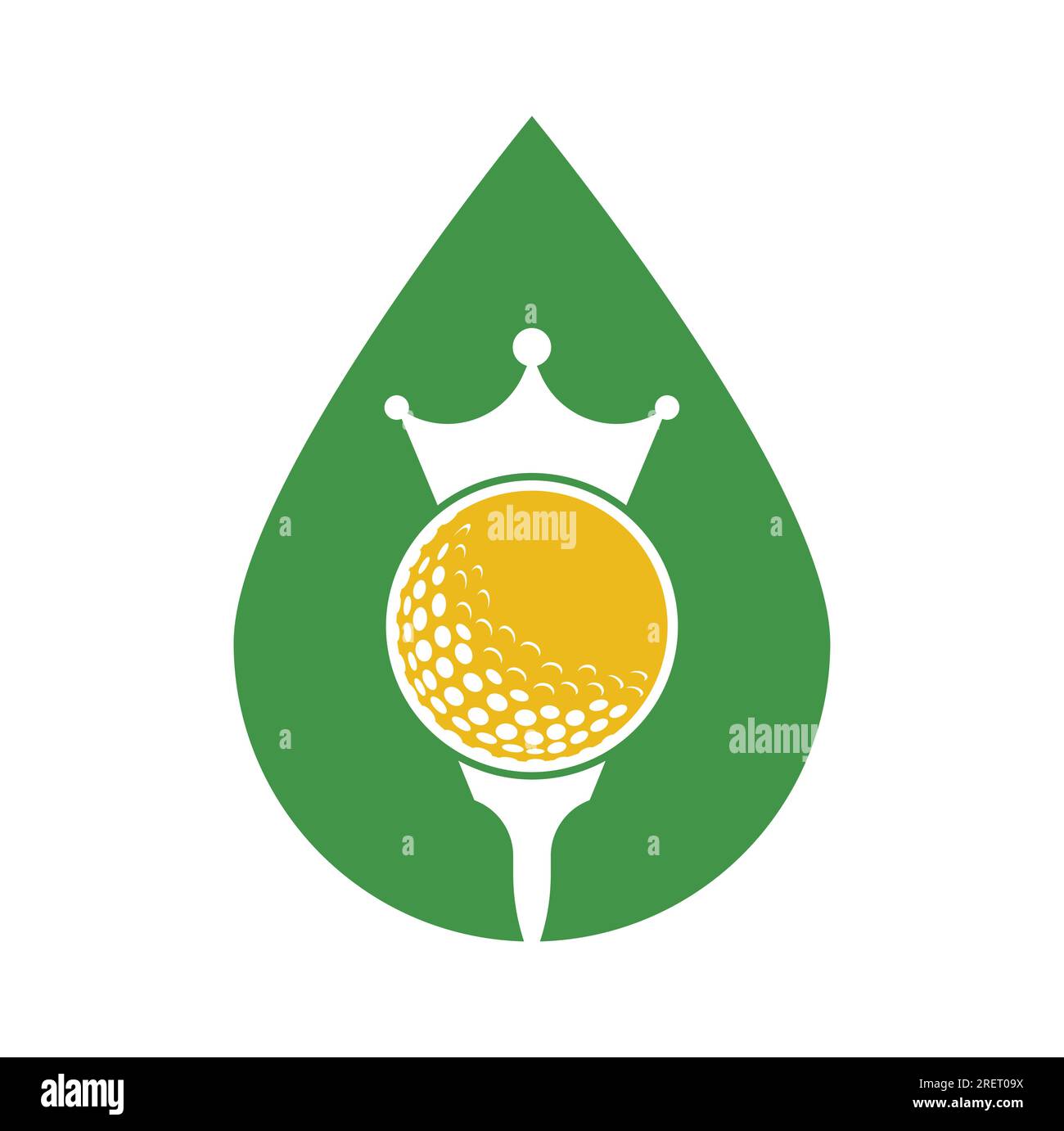King golf vector logo design. Golf ball with crown vector icon Stock ...