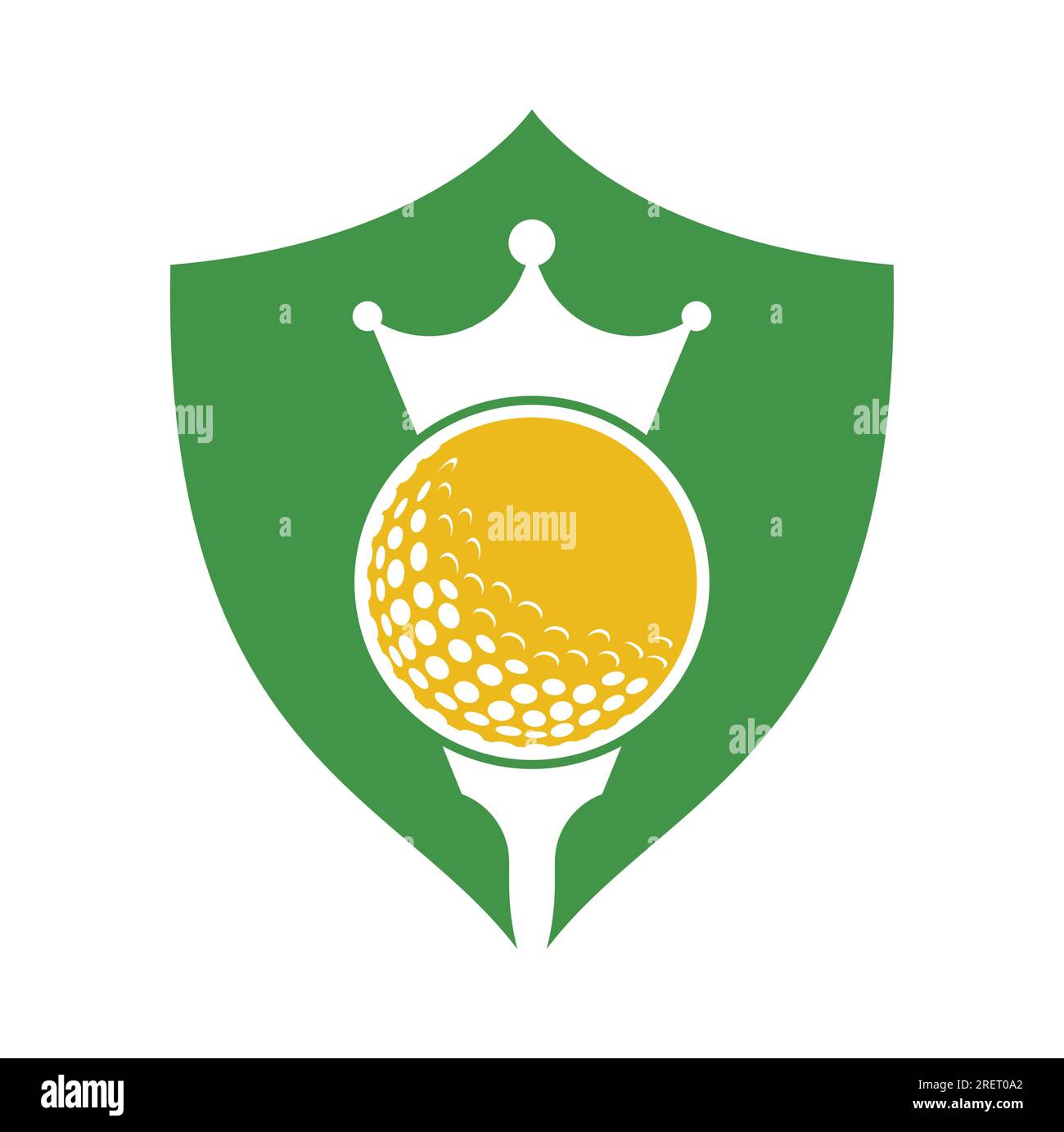 King golf vector logo design. Golf ball with crown vector icon Stock ...