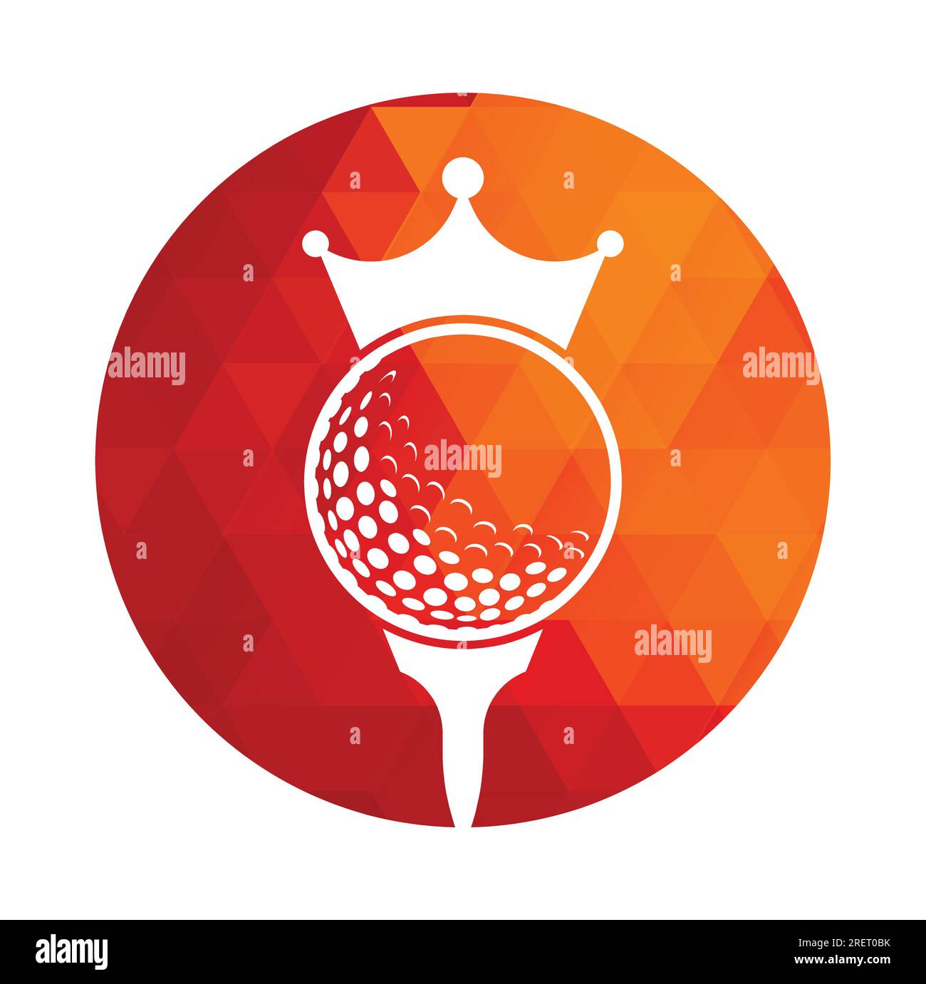 King golf vector logo design. Golf ball with crown vector icon Stock ...