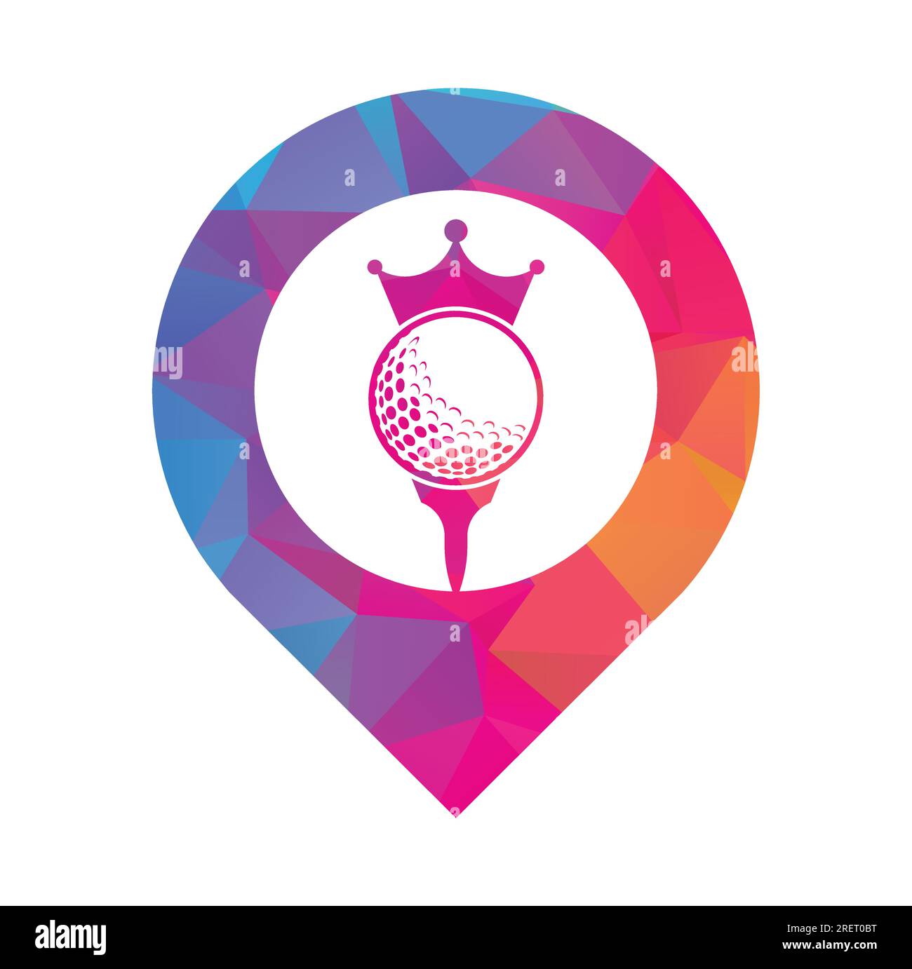 King golf vector logo design. Golf ball with crown vector icon Stock ...