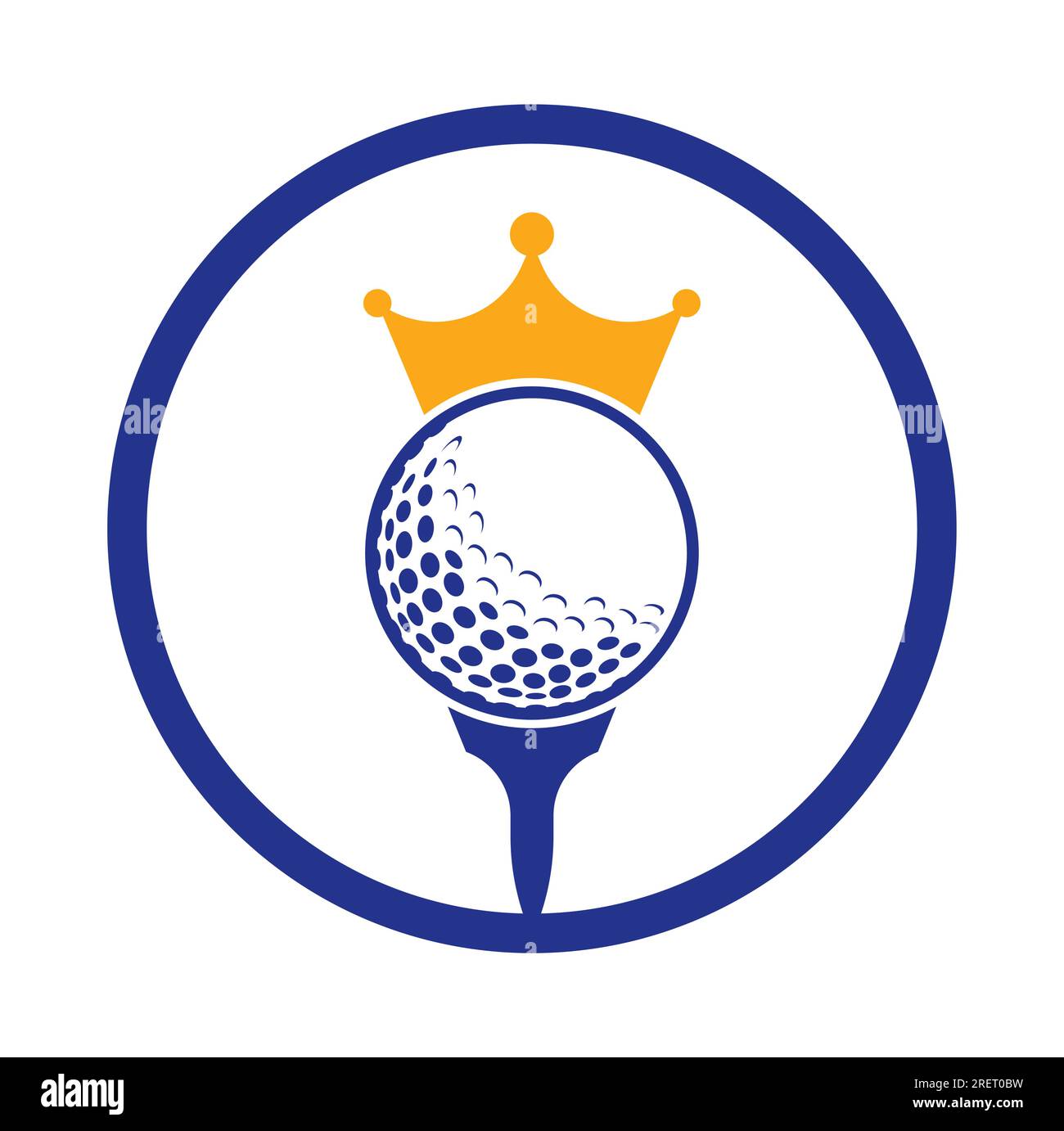 King golf vector logo design. Golf ball with crown vector icon Stock ...