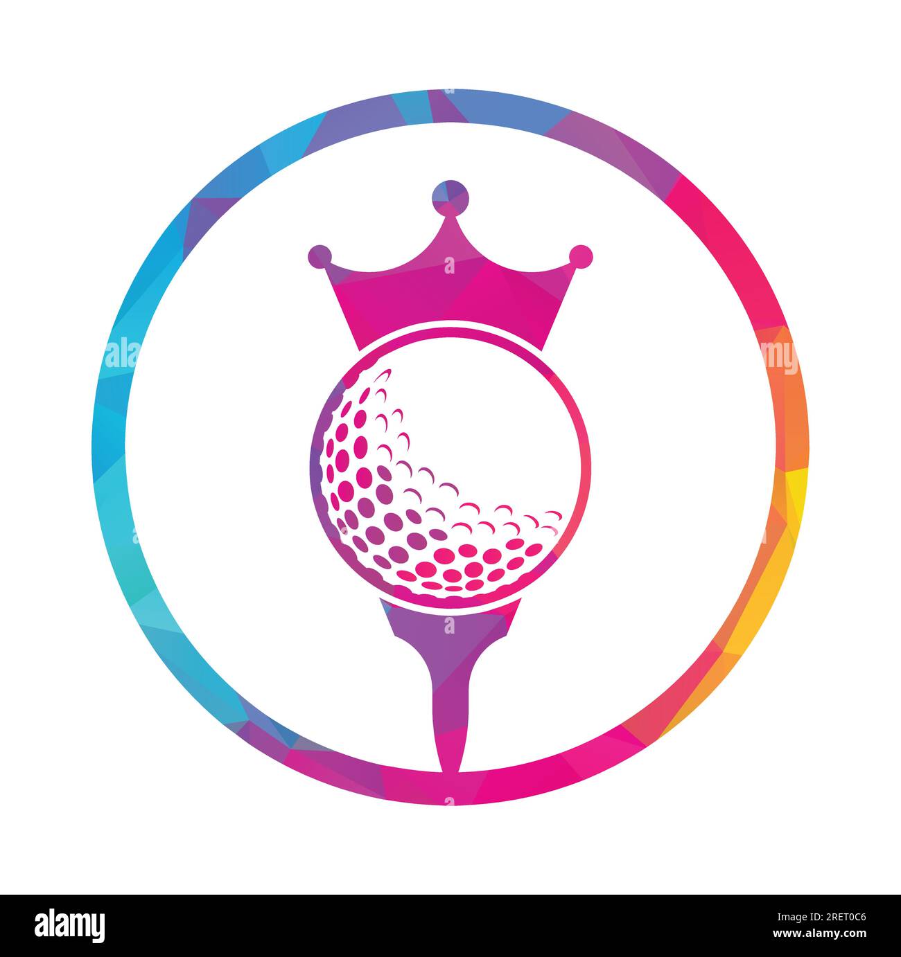 King golf vector logo design. Golf ball with crown vector icon Stock Vector Image & Art - Alamy