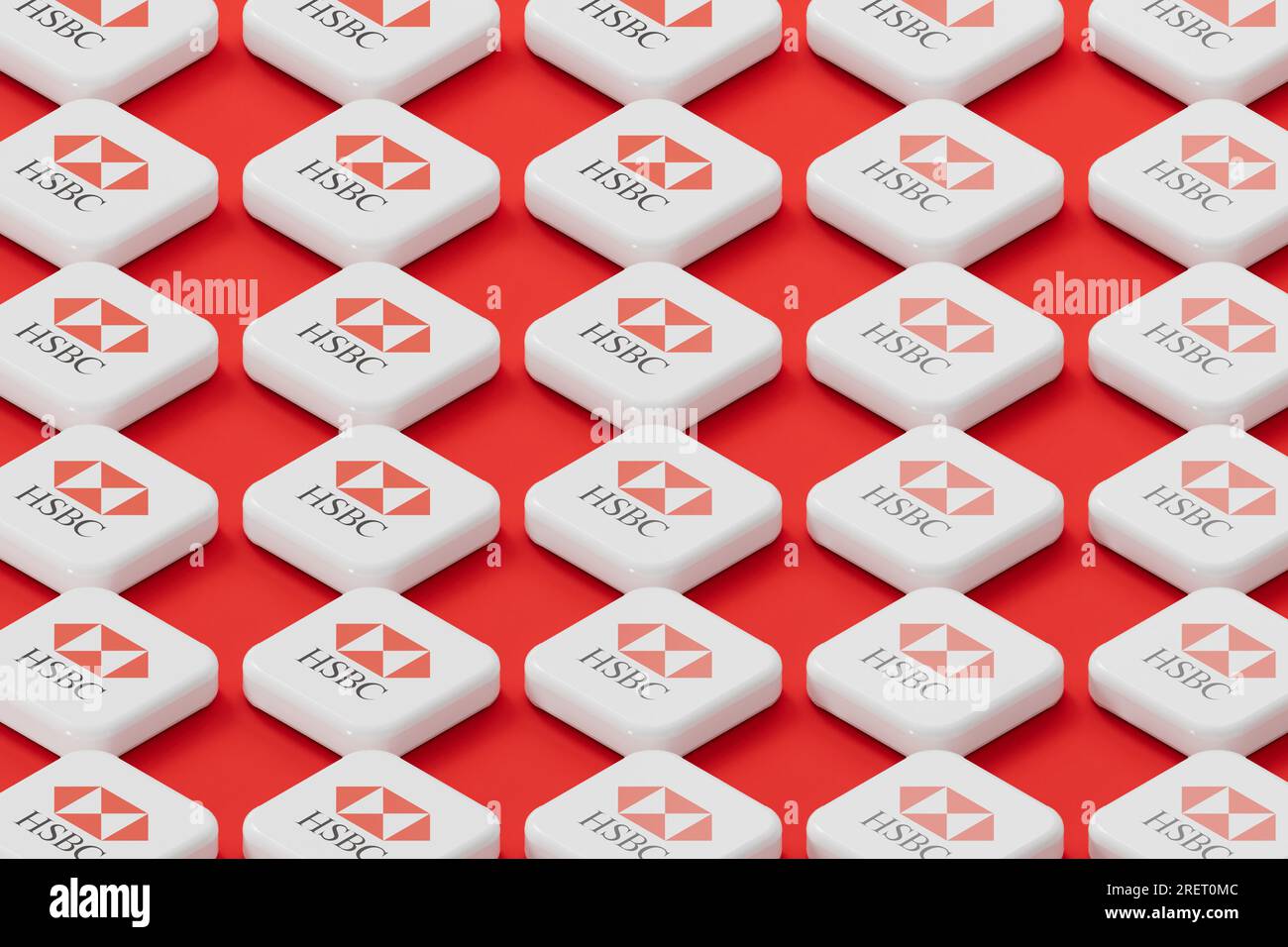 LONDON, UK - July 2023: HSBC bank company logo. 3D Rendering Stock ...