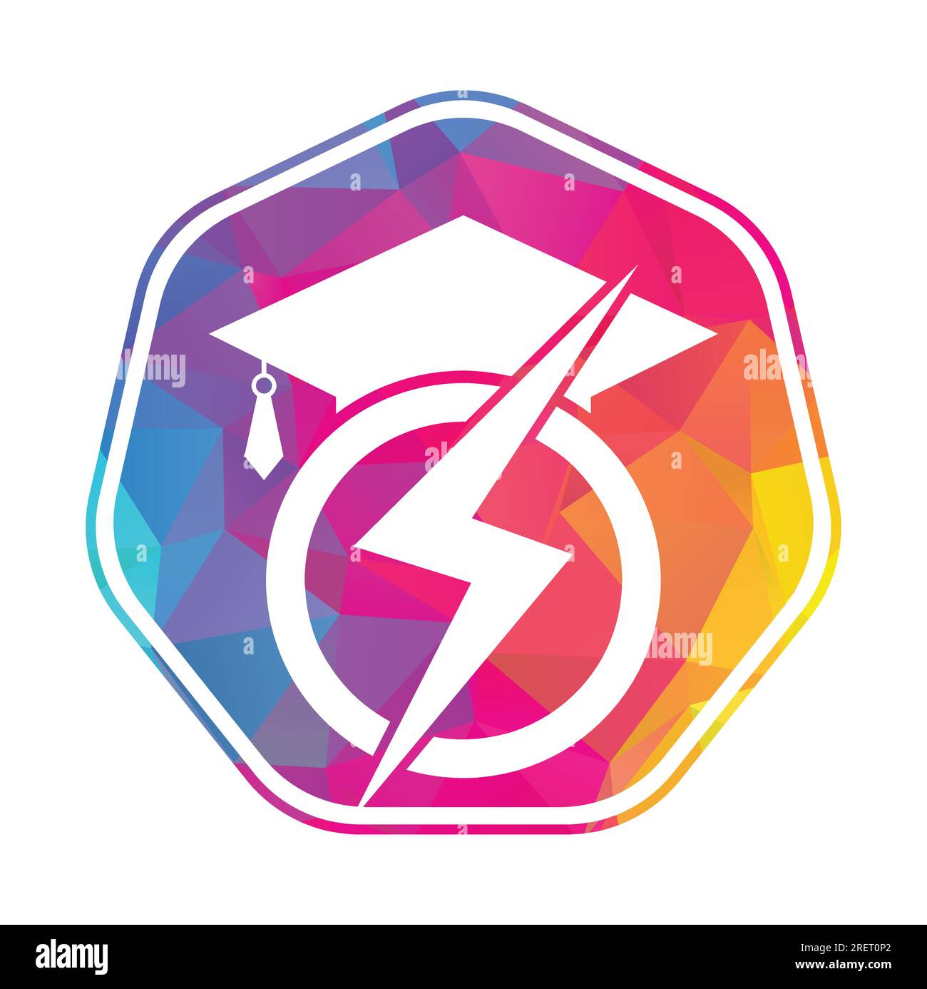 Flash student vector logo template. Education logo with graduation cap and thunder icon Stock ...