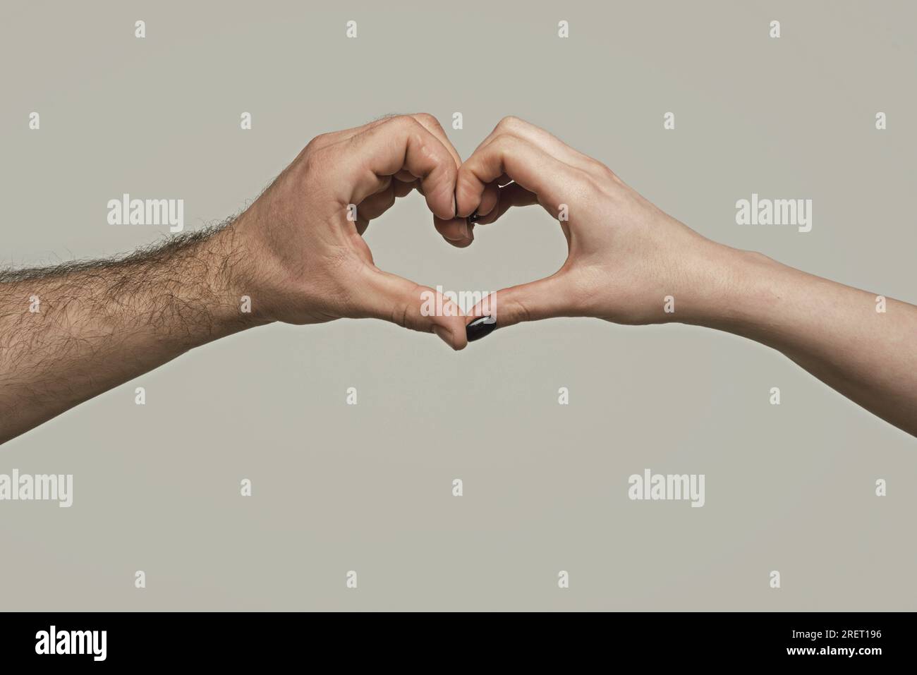 Female and male hands in form of heart. Hands in shape of love heart ...