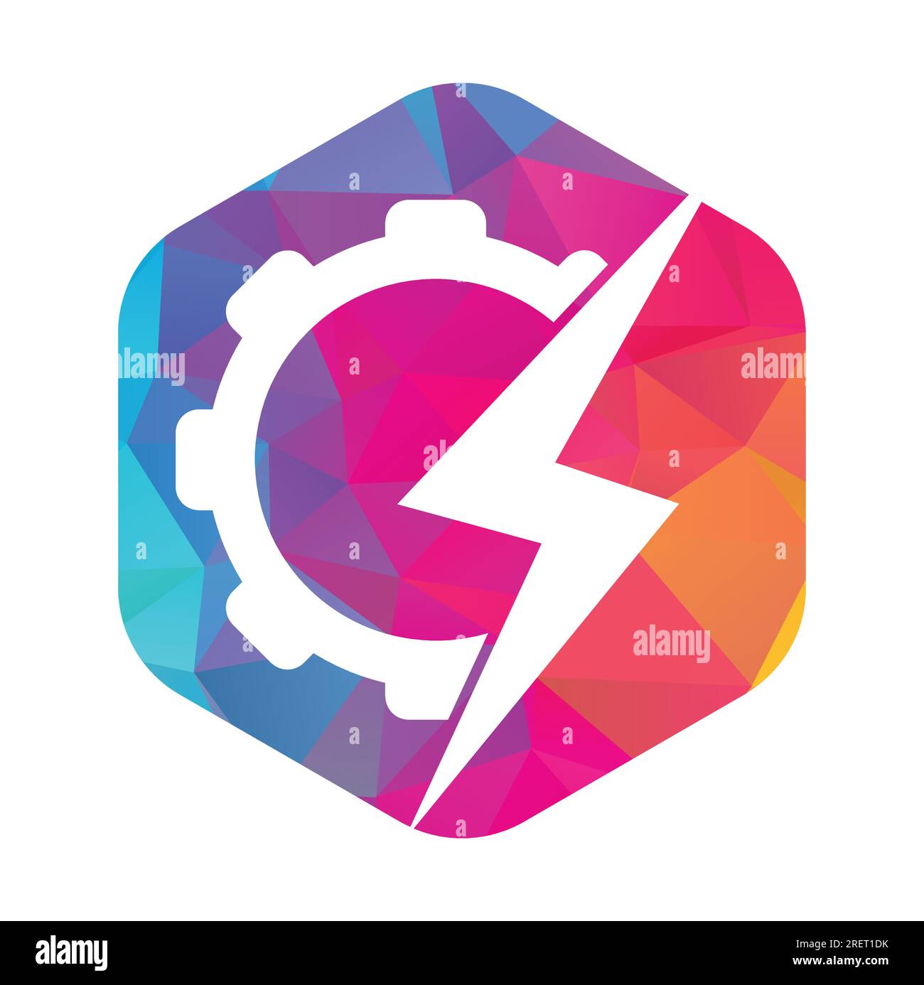 Electric gear vector logo template illustration. Thunder and gear logo ...