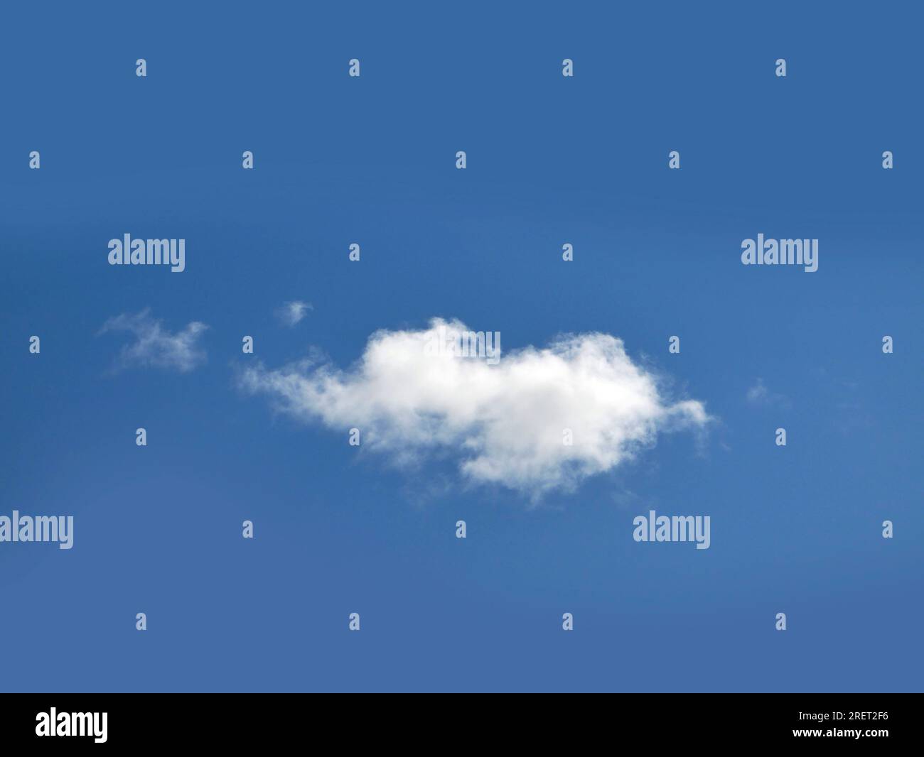 Single white cloud over blue sky background. Fluffy cumulus cloud shape ...