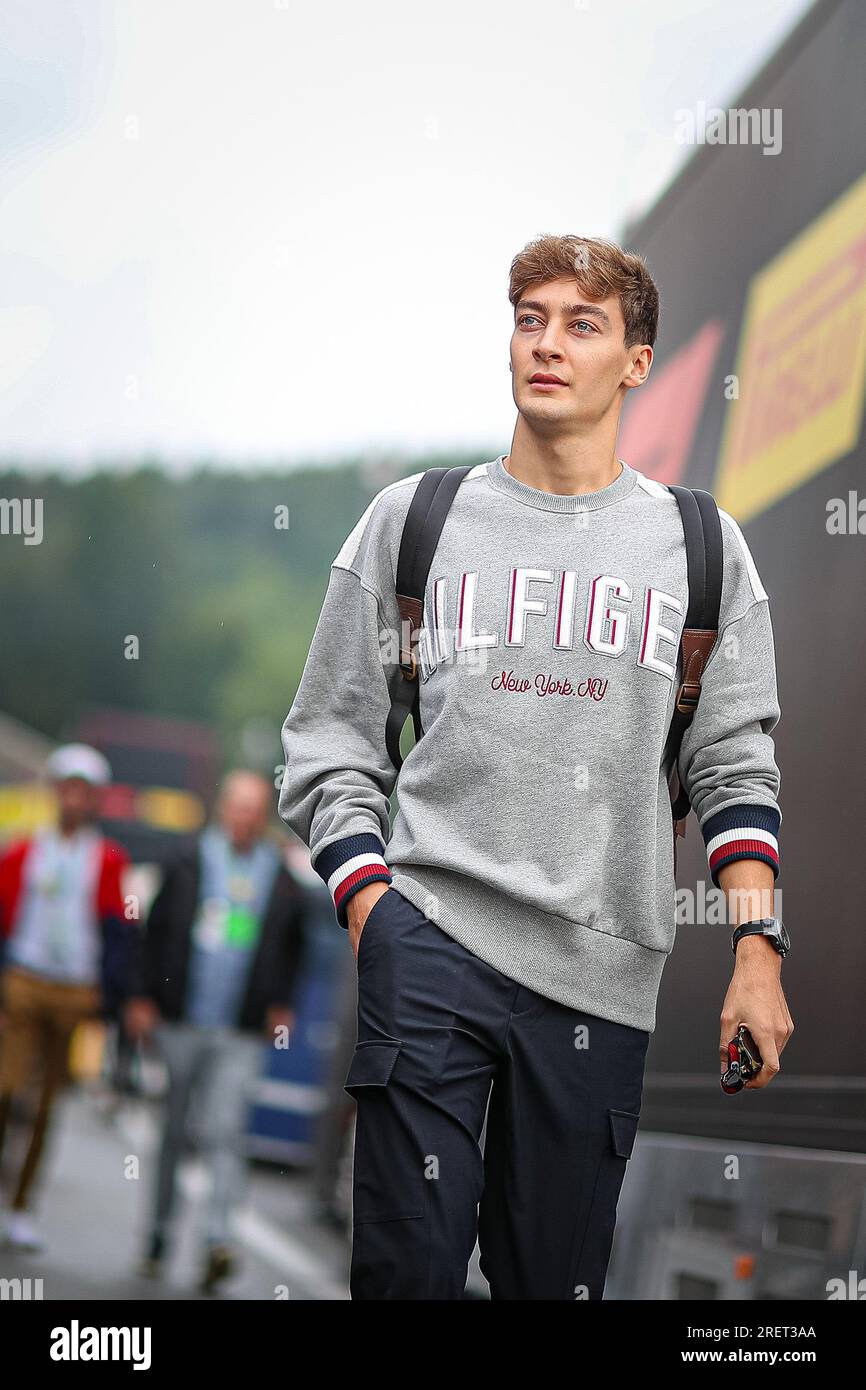 #63 George Russell, (GRB) AMG Mercedes Ineos during the Belgian GP, Spa ...