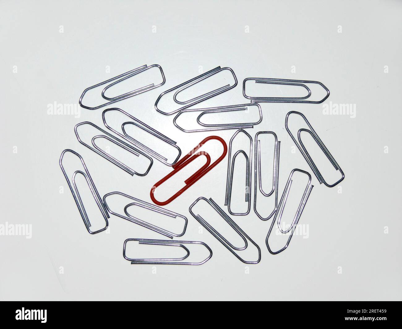 Letter staples, paper clips, staple, release plate Stock Photo - Alamy