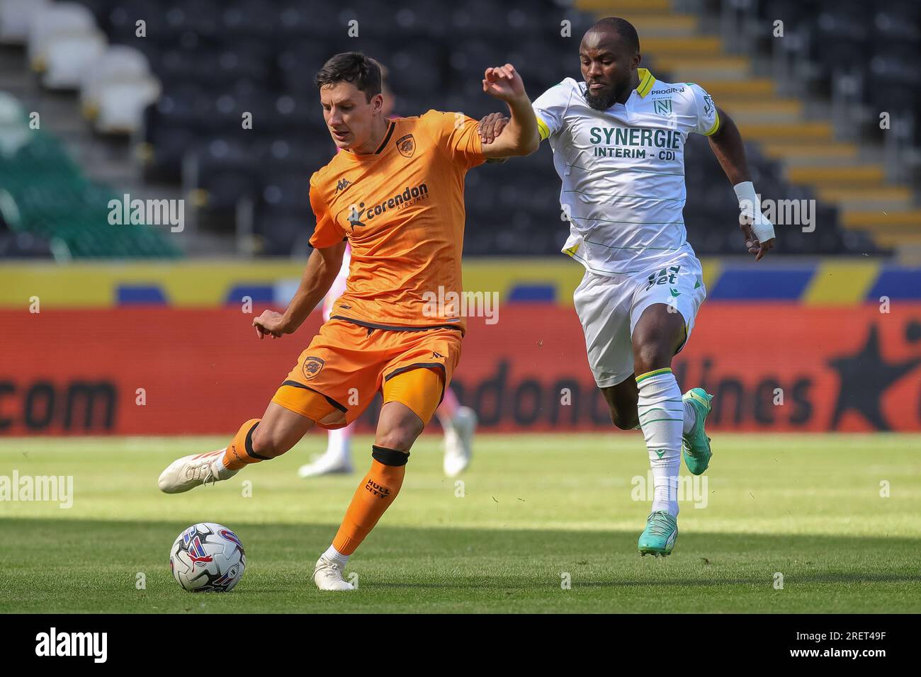 Alfie Jones #5 of Hull City in action during the Pre-season friendly ...