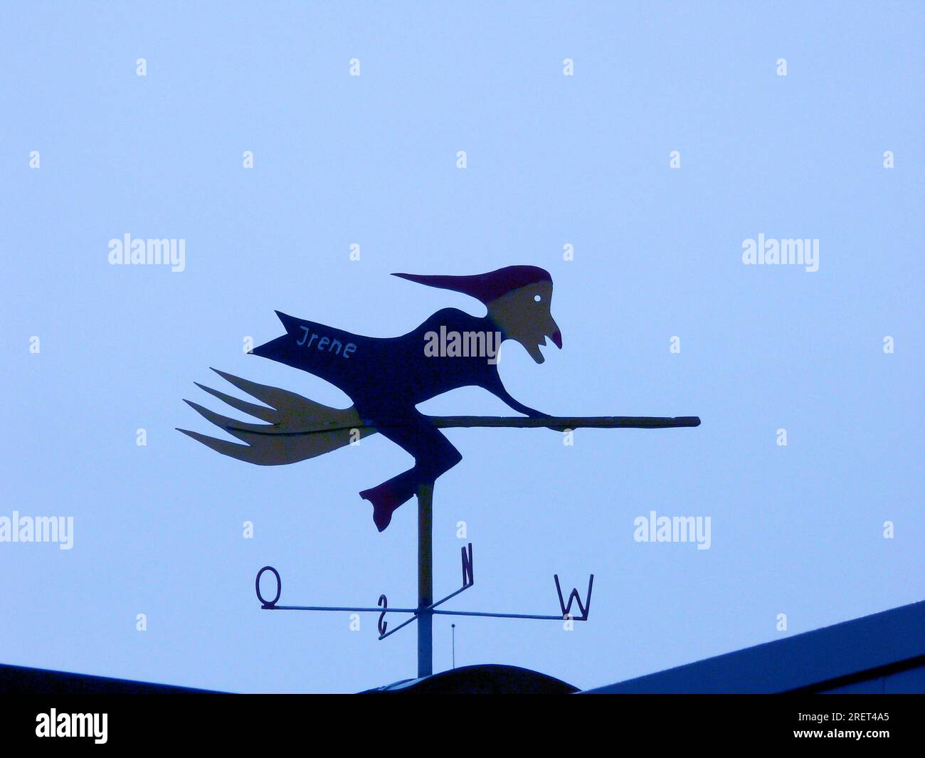 Weathercock with Snow in Winter, Weather Witch Fireplace Stock Photo ...