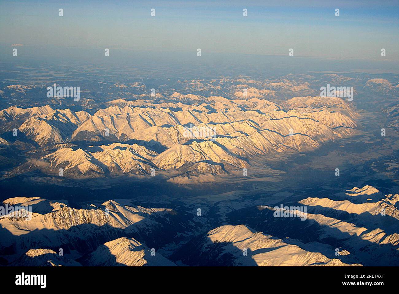 Above the clouds, Swiss Alps Flight from Rome to Baden-Baden Stock ...