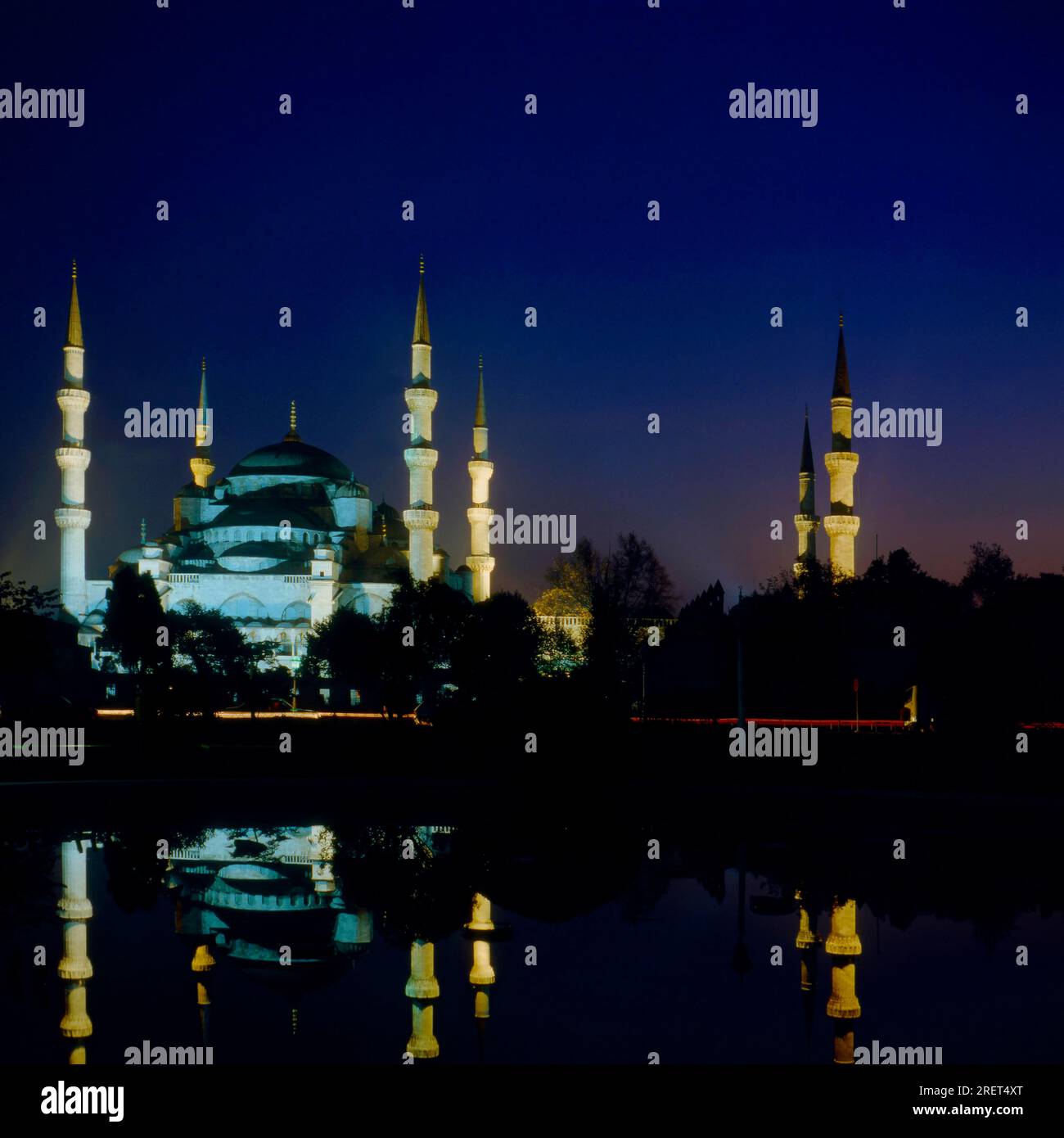 Sultan Ahmed Mosque, Turkey, Istanbul, Blue Mosque, at night Stock ...