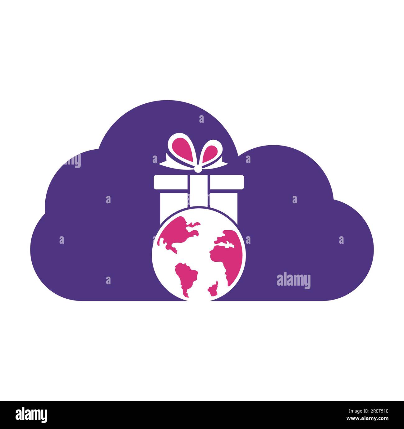 Global gift logo design template vector. Gift world logo icon template ...