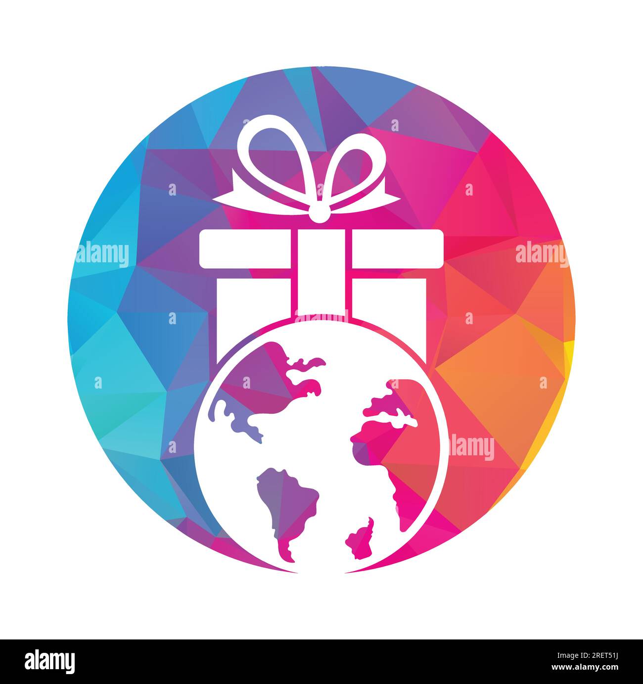 Global gift logo design template vector. Gift world logo icon template ...