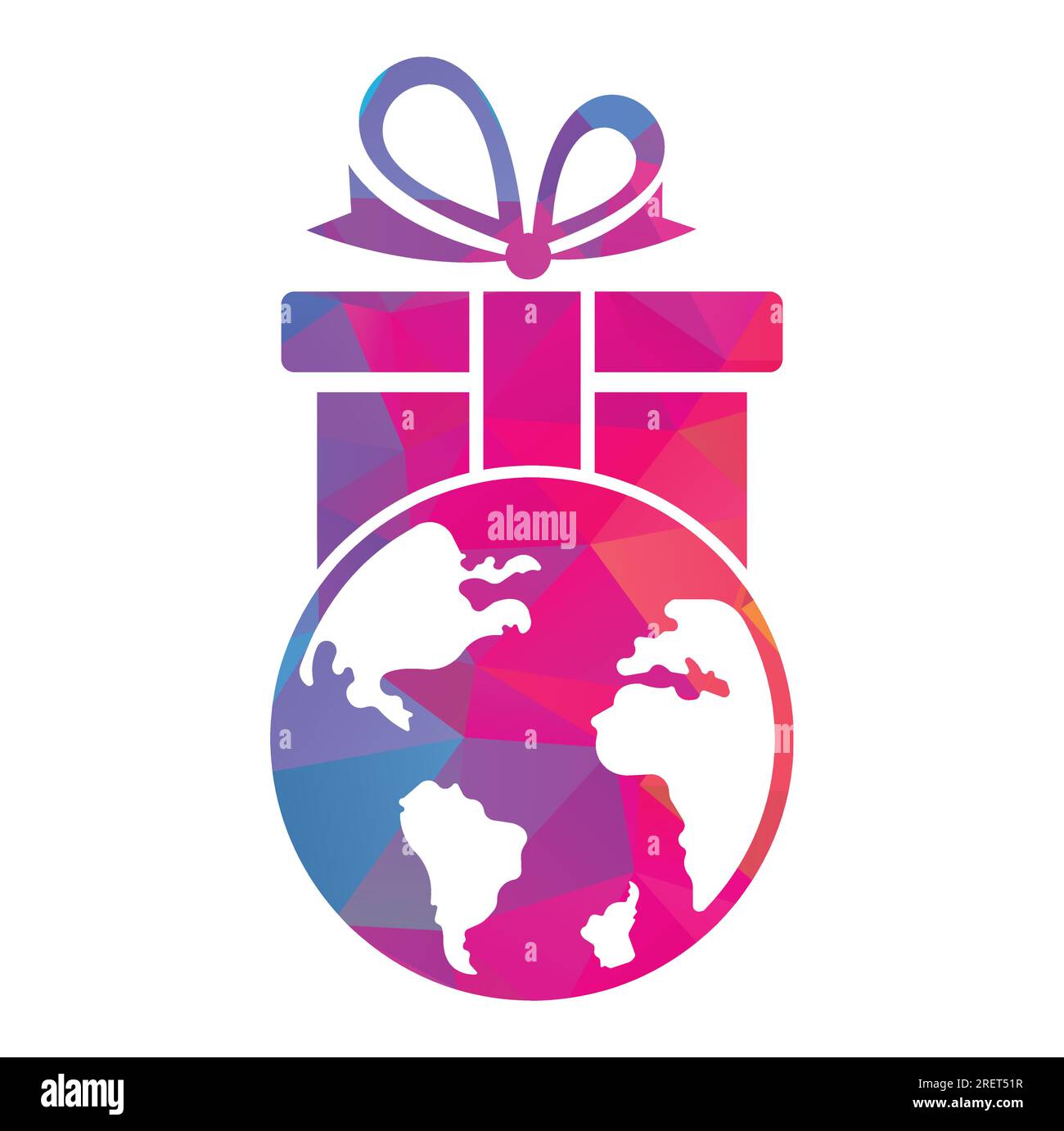 Global gift logo design template vector. Gift world logo icon template ...