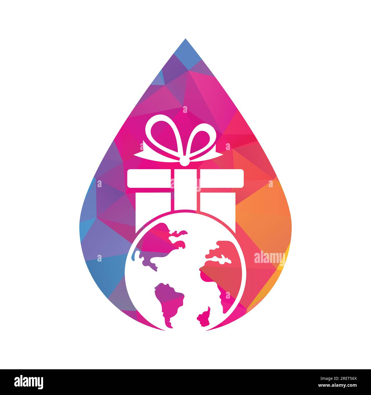 Global gift logo design template vector. Gift world logo icon template ...