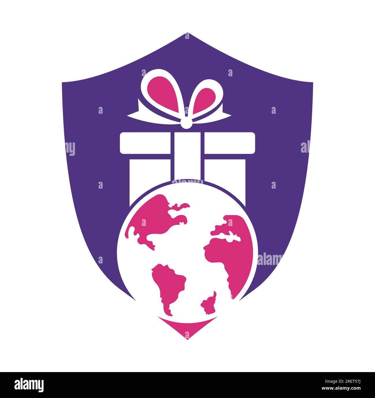 Global gift logo design template vector. Gift world logo icon template ...