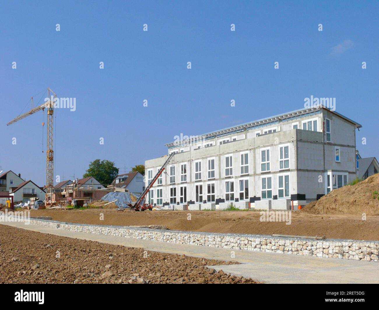 Construction site with new residential area residential houses hi-res ...
