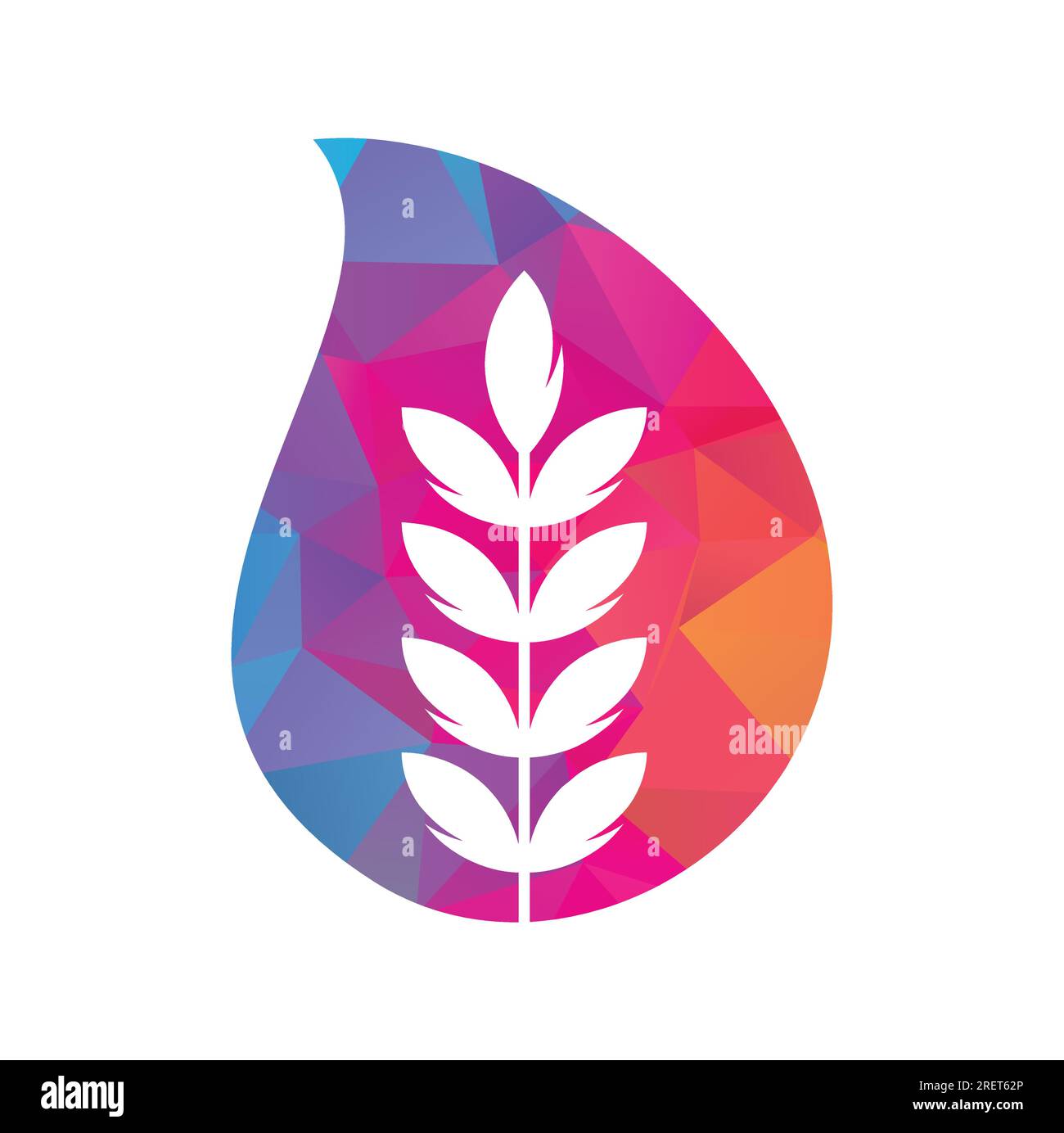 wheat grain drop shape vector logo design Stock Vector Image & Art - Alamy