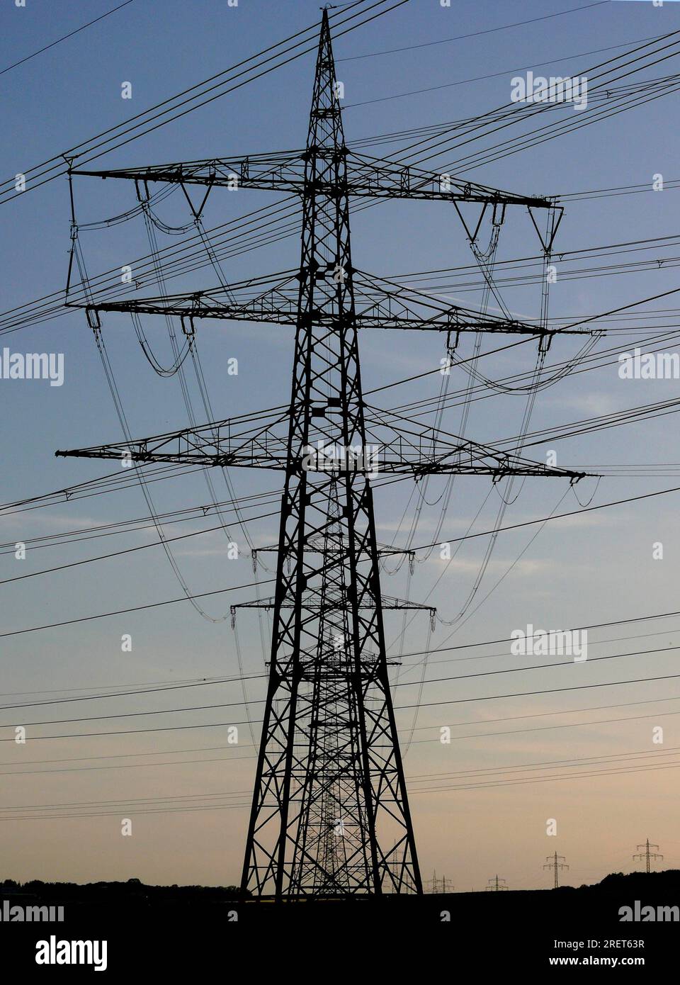 Power pylons, overhead lines, power supply Stock Photo - Alamy