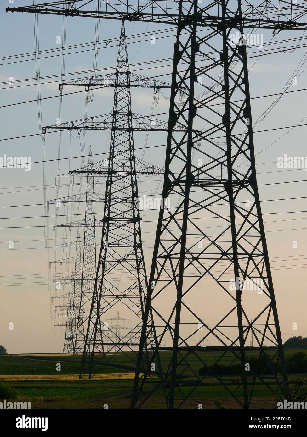 Power pylons, overhead lines, power supply Stock Photo - Alamy