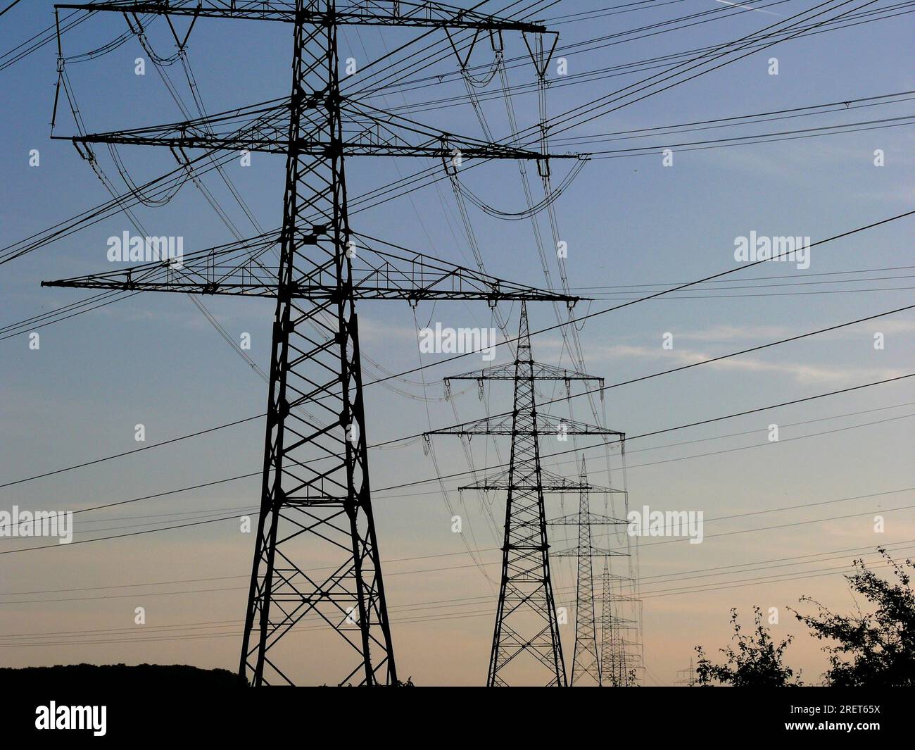 Power pylons, overhead lines, power supply Stock Photo - Alamy