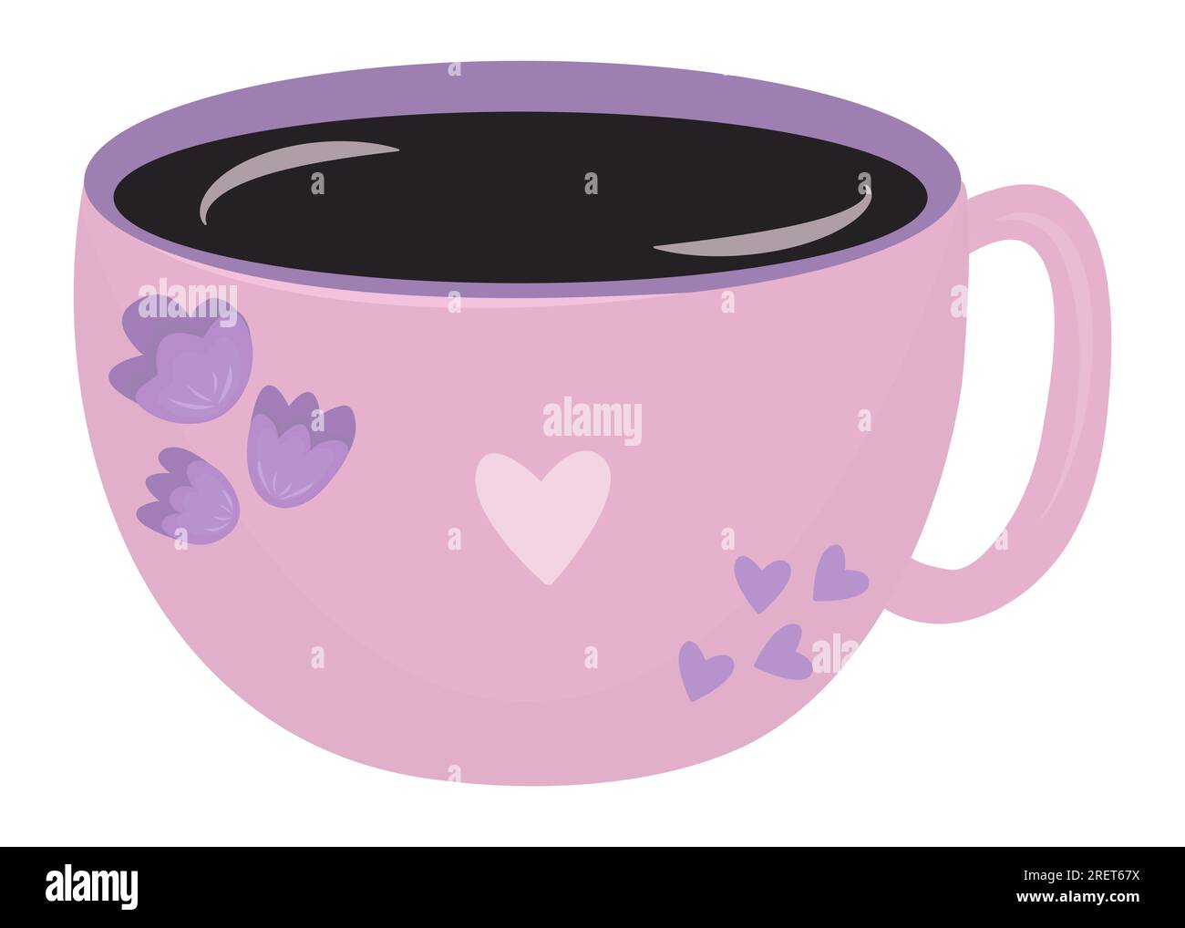 Pink tea cup illustration hi-res stock photography and images - Alamy