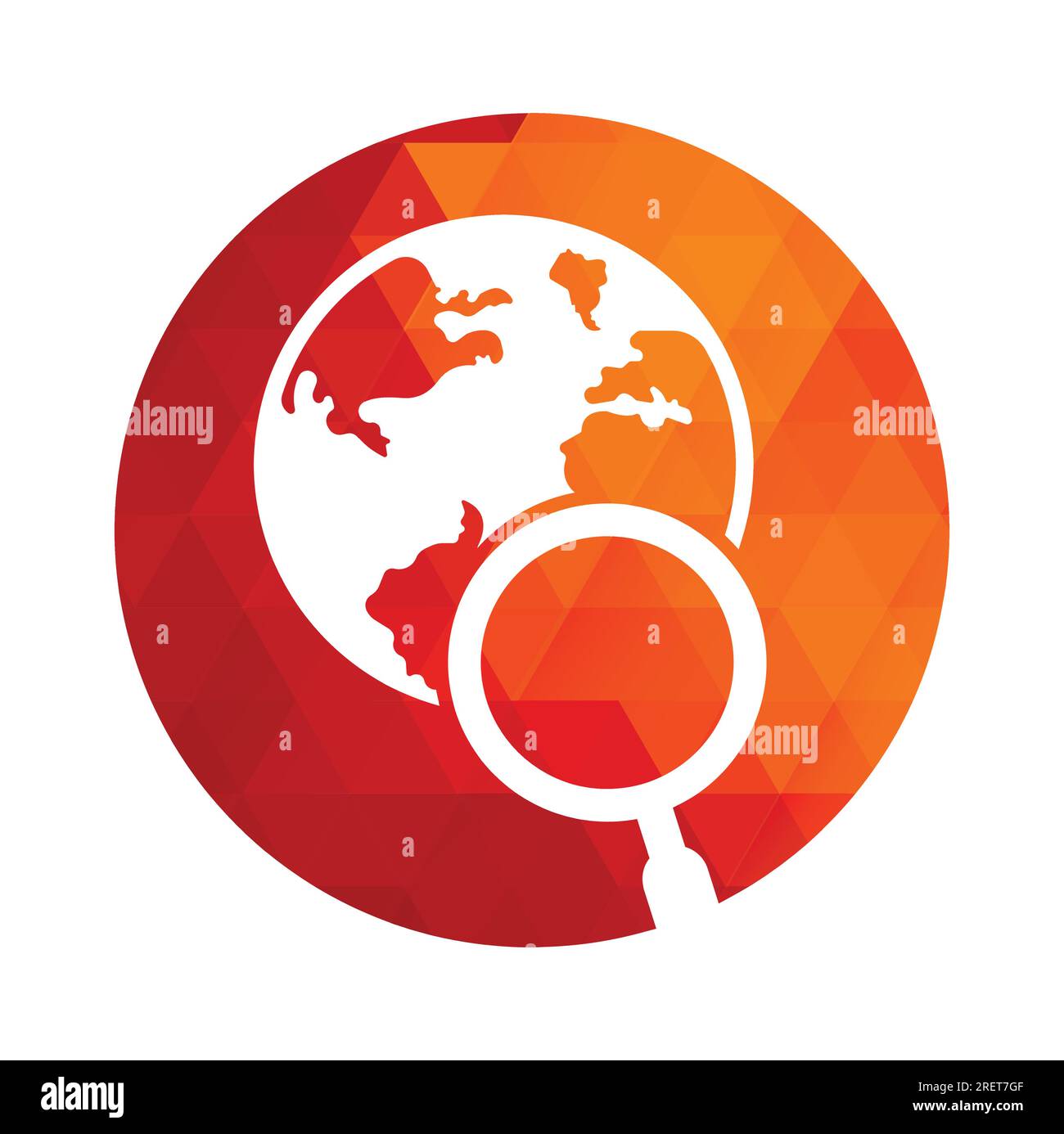 Globe search logo vector icon. world and loupe logo combination Stock ...