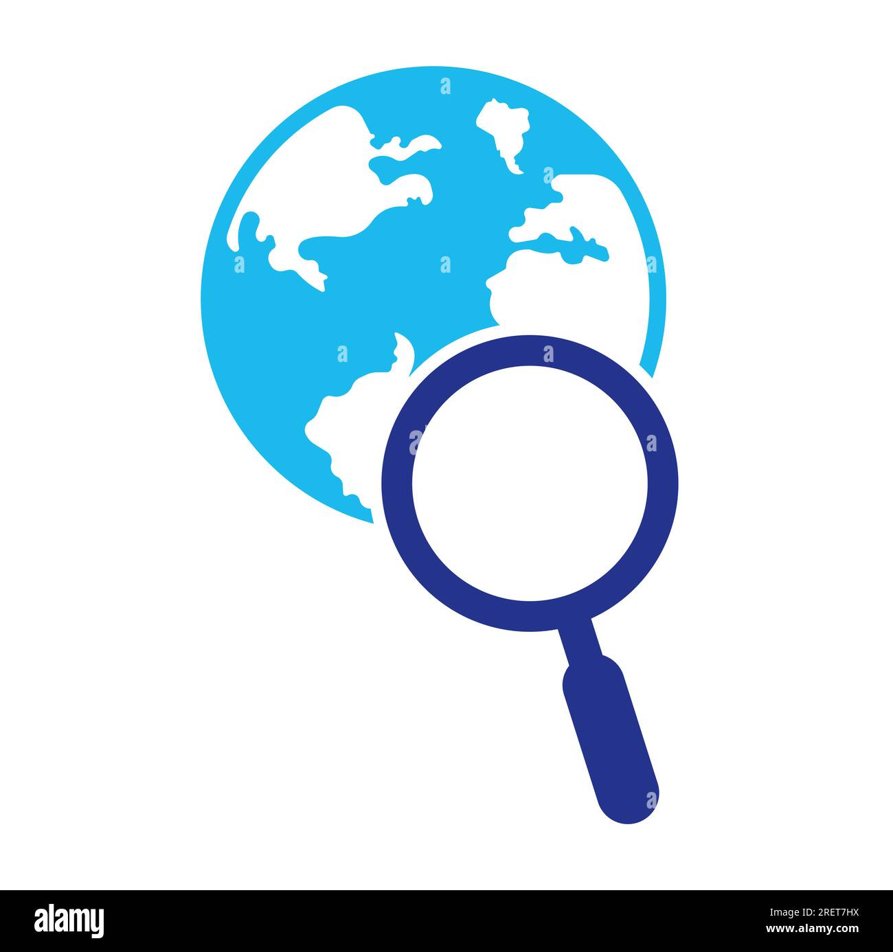 Globe search logo vector icon. world and loupe logo combination Stock ...