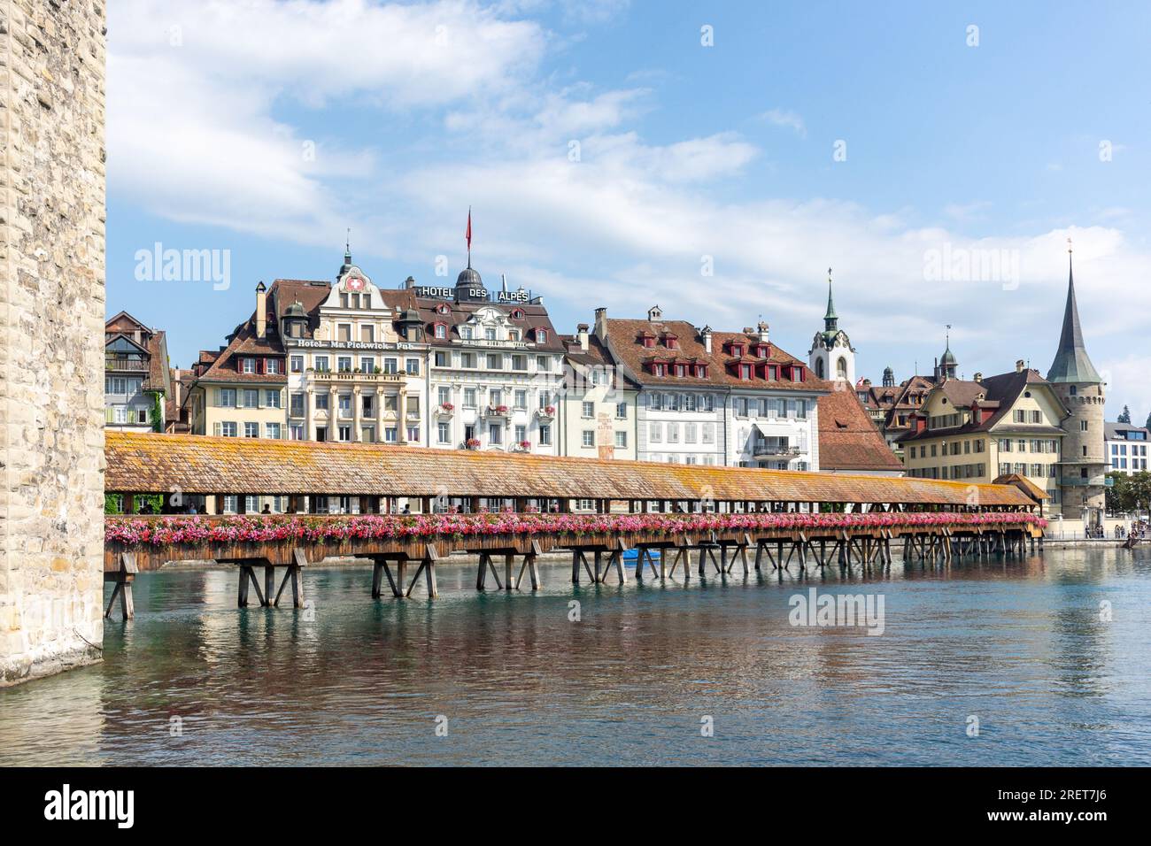 The Kapellbrücke (Chapel Bridge) and its Wasserturm (Water Tower), City ...