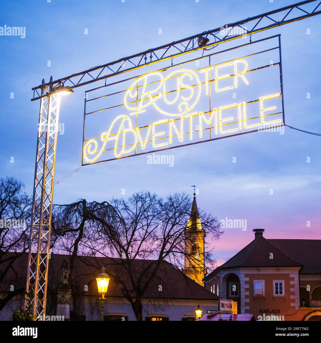 Sign at Advent market in Rust in Burgenland Stock Photo - Alamy