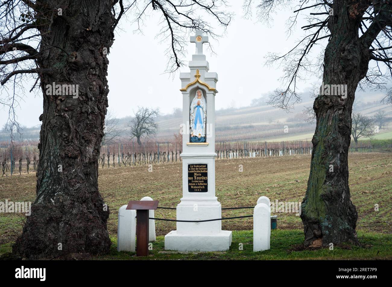 Waycross with statue of mother marie from Lourdes in Burgenland Stock ...