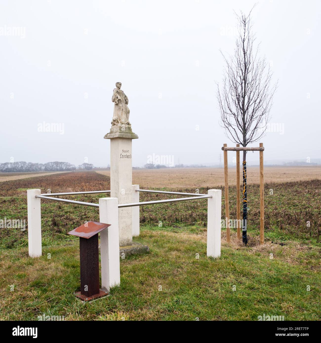 Column with statue of st. Leonard in Burgenland Stock Photo - Alamy