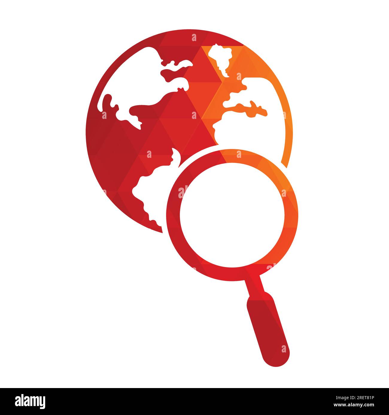 Globe search logo vector icon. world and loupe logo combination Stock ...