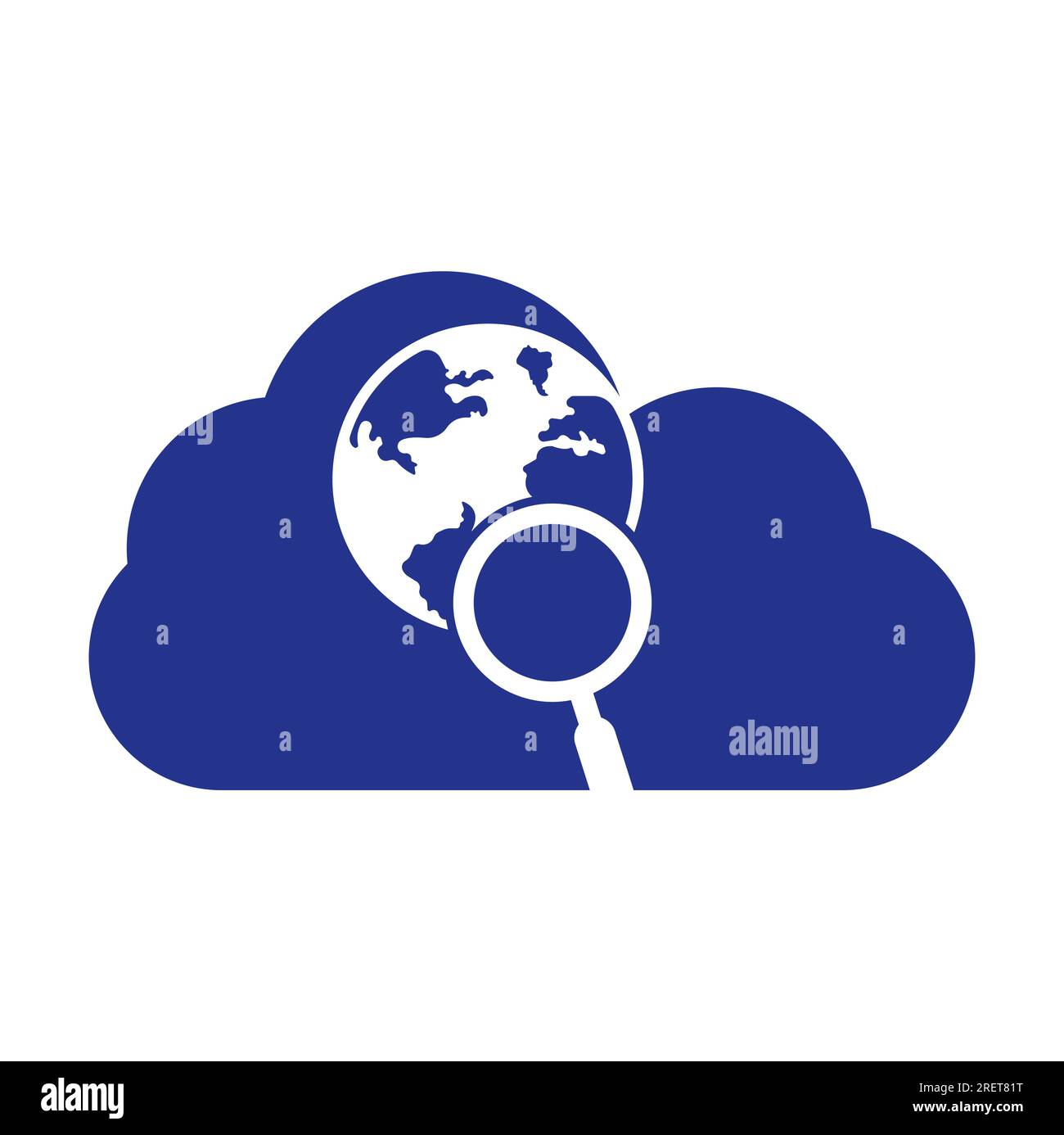Globe search logo vector icon. world and loupe logo combination Stock ...