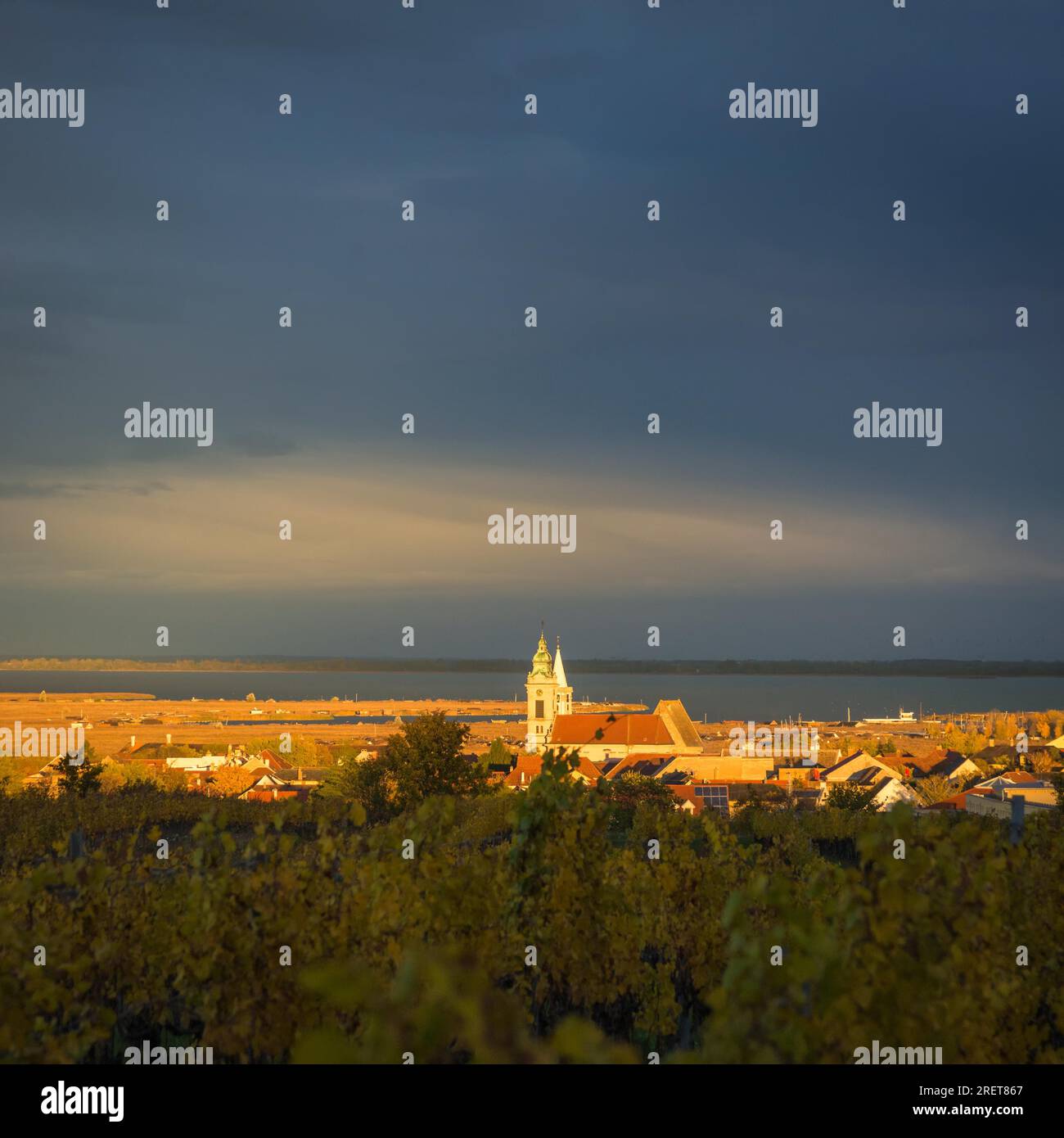 Village of Rust on lake Neusiedlersee in Burgenland Stock Photo - Alamy