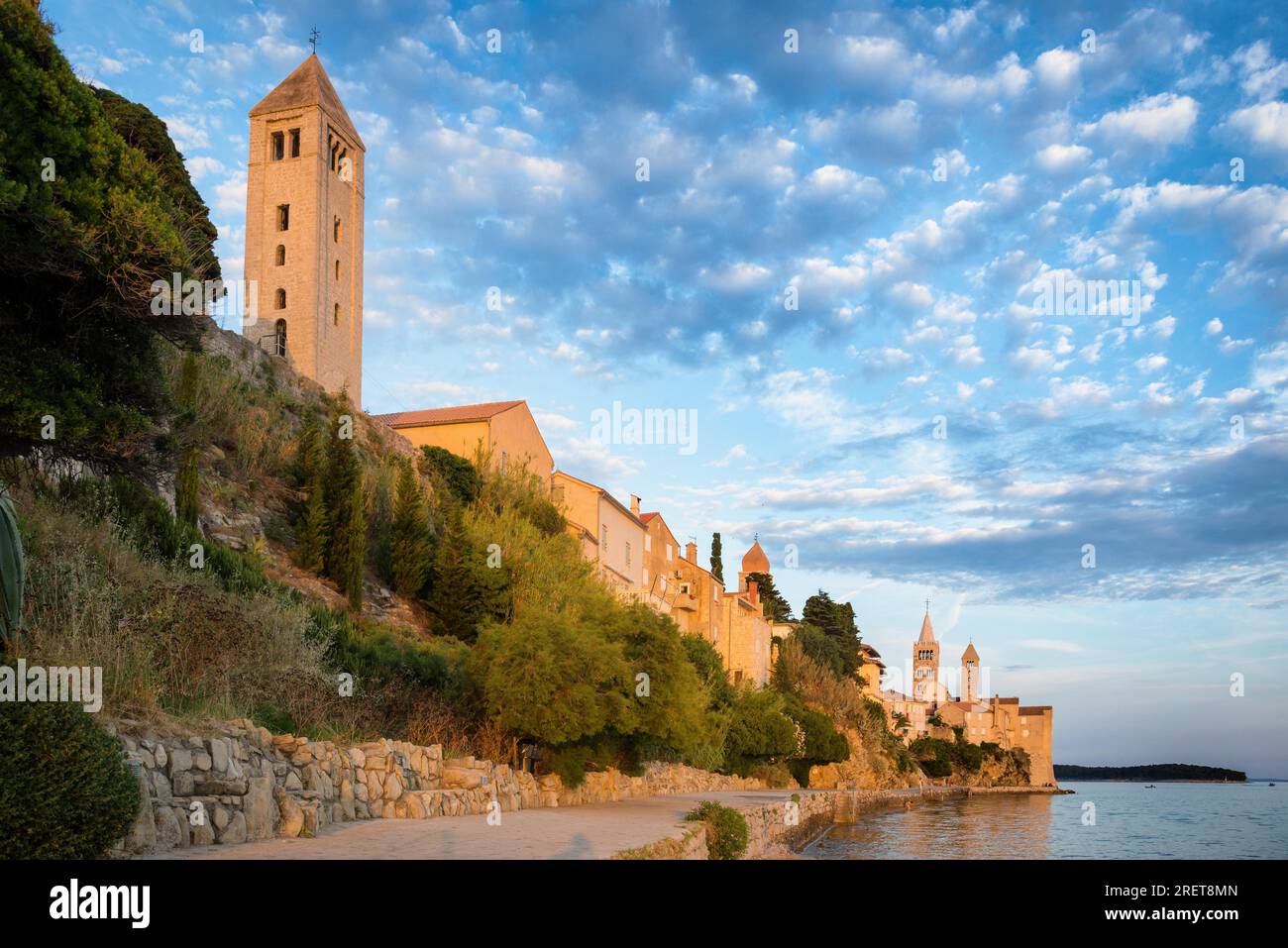 Rab is a Croatian island in the Adriatic Sea, old town encircled by ...