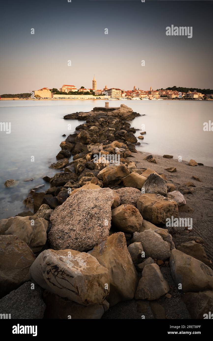 Rab is a Croatian island in the Adriatic Sea, old town encircled by ...