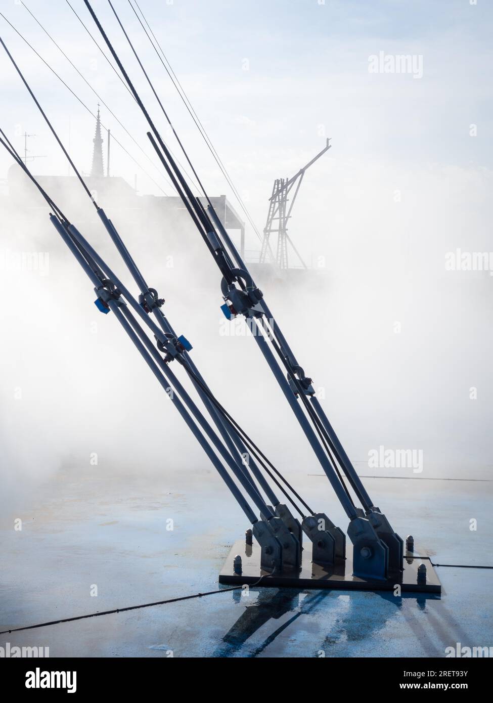 Mist on stage with cable and construction items on freeair Stock Photo ...