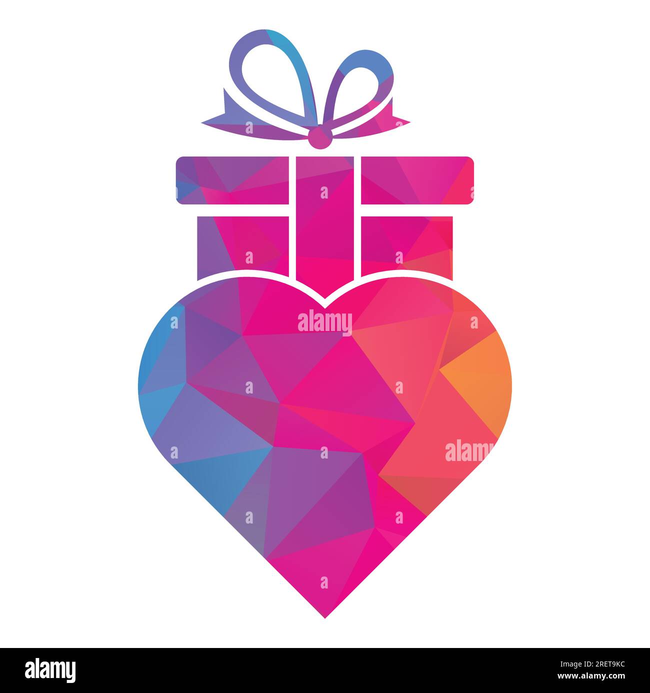 Love Gift Logo Vector Symbol Icon Design. Heart gift logo vector icon ...