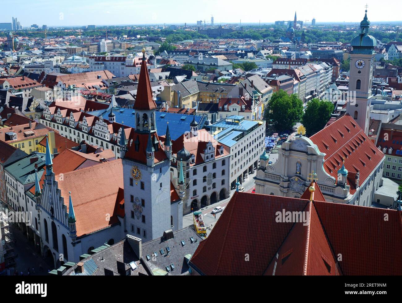 View over Munich from the tower of Saint Peter Stock Photo - Alamy