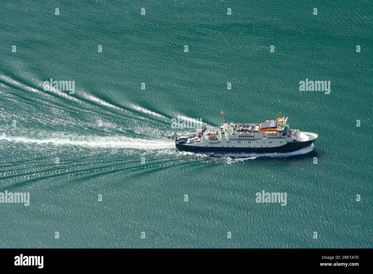 Car ferry in Geiranger Fjord, Norway Stock Photo - Alamy