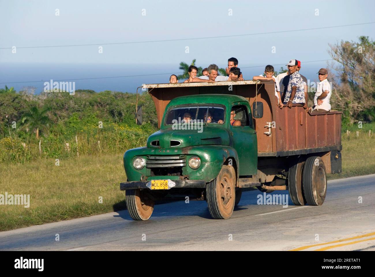 People on the back of a truck, Coliseo, Matanzas, Cuba Stock Photo - Alamy