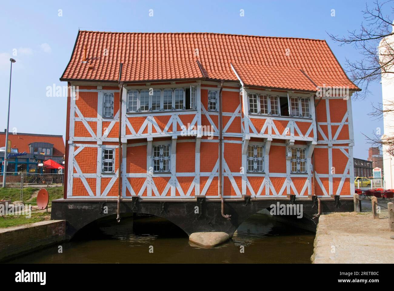 Historic half-timbered house 'vault', bridge house, watercourse round ...