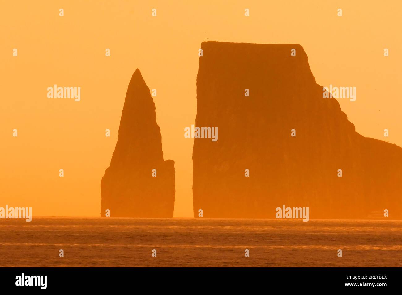 Cerro Brujo rock at sunset, San Cristobal Island, Galapagos Islands ...