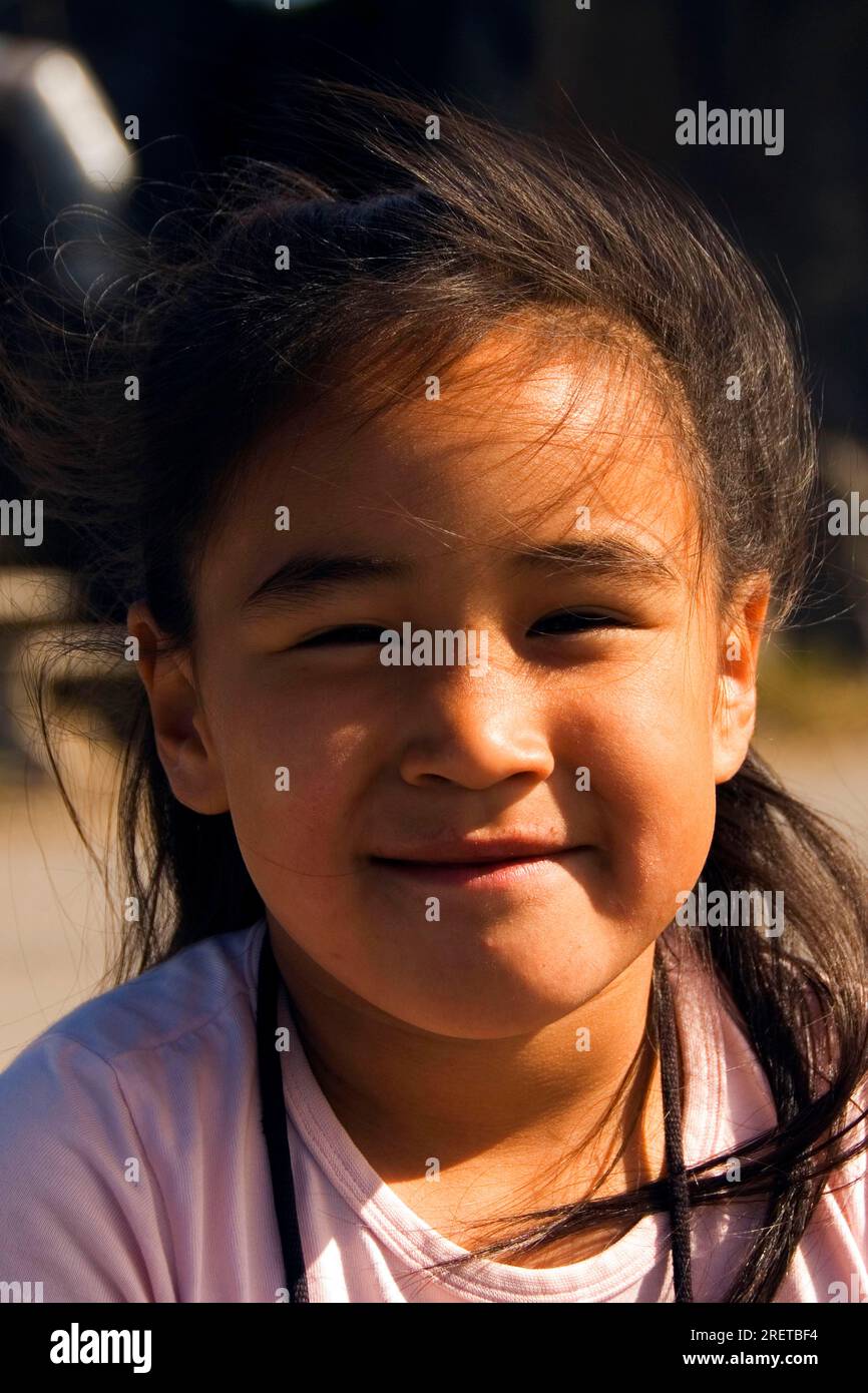 Young Inuit Girl, Sukkertoppen, Greenland, Maniitsoq Stock Photo - Alamy