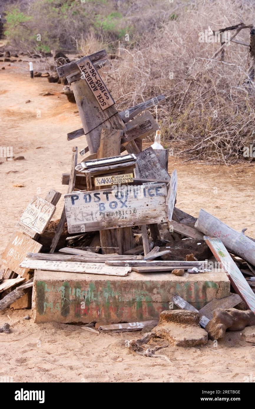 Post Office Bay, Floriana Island, Galapagos Islands, Ecuador Stock ...