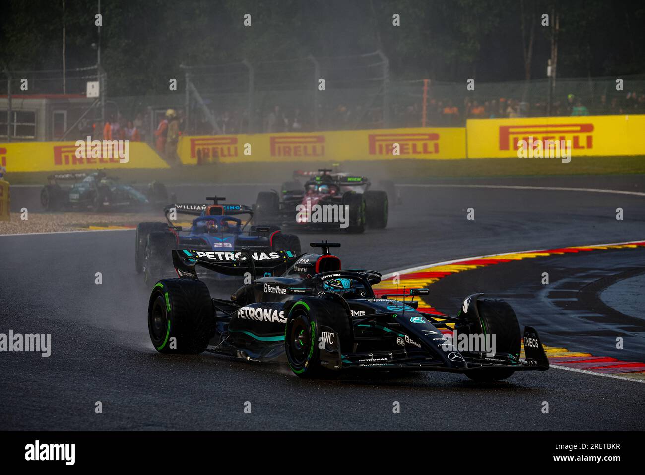 #63 George Russell, (GRB) AMG Mercedes Ineos during the Belgian GP, Spa ...